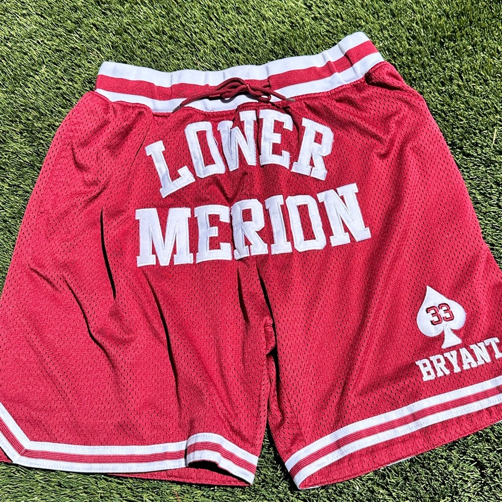 Kobe Bryant #33 Lower Merion Hs Official Shorts Red M… - Gem